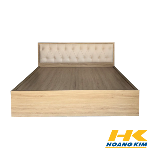 Giường Ngủ Gỗ MDF Phủ Melamine Bọc Nệm Hiện Đại Màu Vàng HK 388