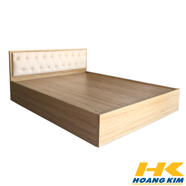 Giường Ngủ Gỗ MDF Phủ Melamine Bọc Nệm Hiện Đại Màu Vàng HK 388